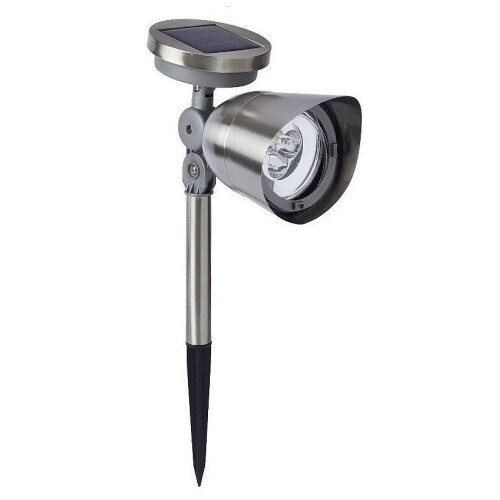 Solar Power Spot Light Super Bright 10 Lumen LED Stainless Steel Garden ...