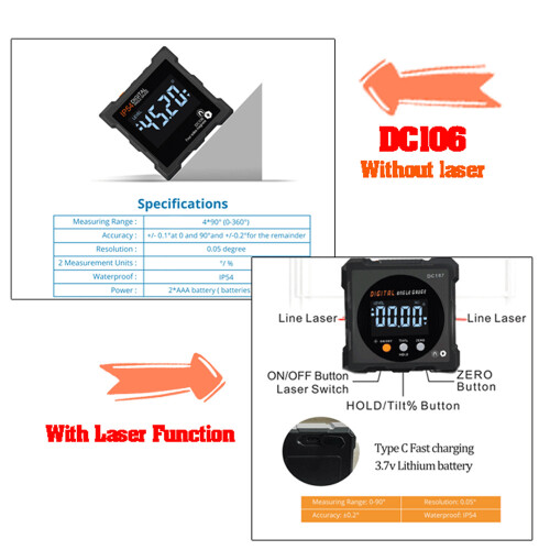Laser Digital Protractor Inclinometer Protractor Laser USB Inclinometer ...