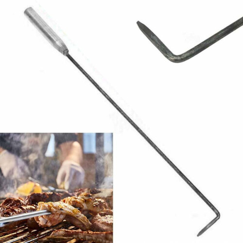 Long Open Hook Fire Pit Poker Fireside Coal Stove Fireplace Tool For ...