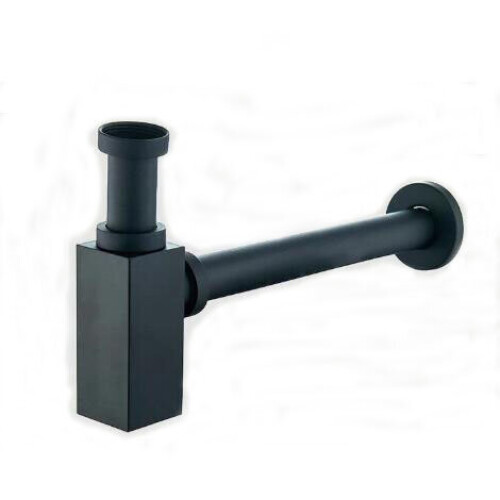 Matt Black/Chrome/Gold Wall Drainer P-Traps Square Alba Vintage Brass ...