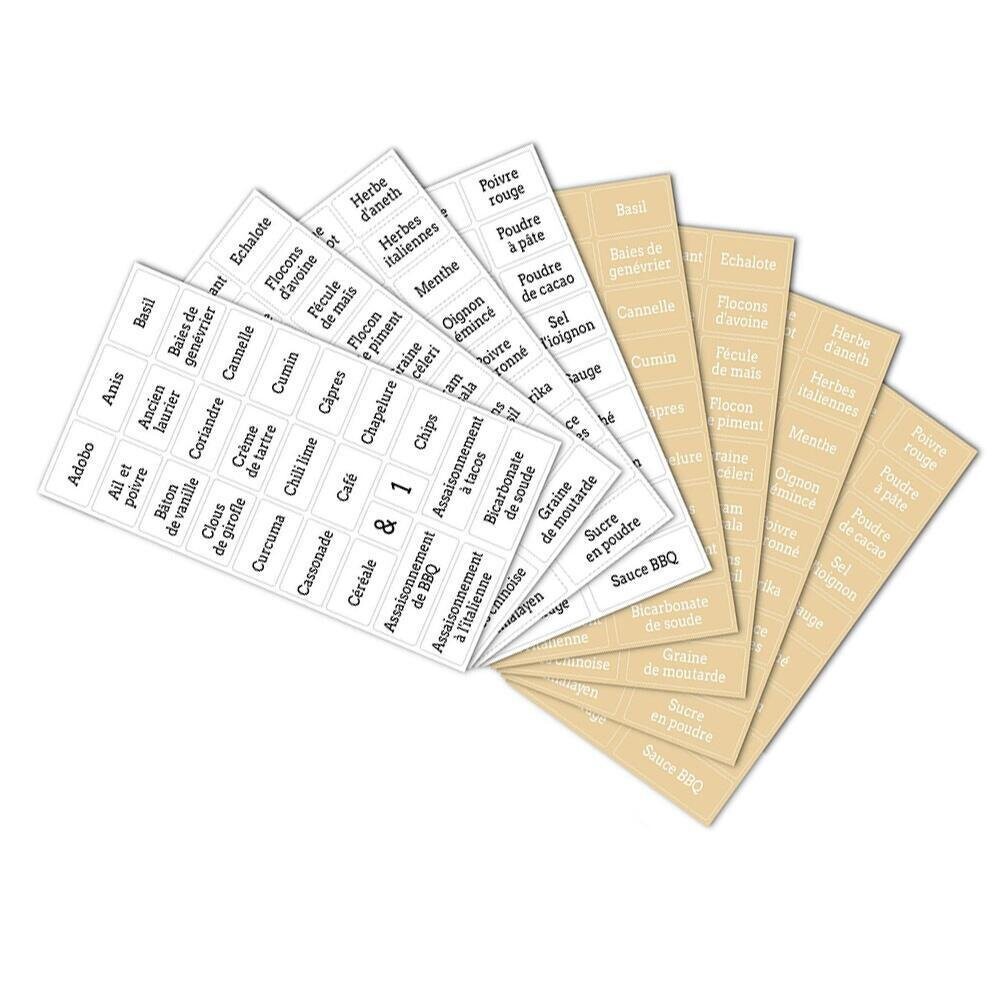 8 sheets Self-Adhesive Transparent Spice Stickers Waterproof Seasoning ...