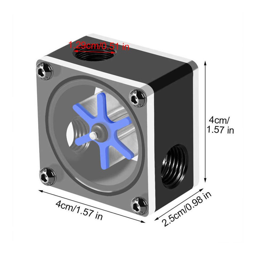 G1/4 6 Impeller 3 Ways Water Flow Meter Indicator for Computer PC Water ...