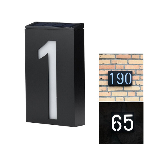 House Number Solar Powered Doorplate Address Sign Plate House Number ...