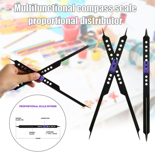 10Inches Adjustable Compasses Ruler Proportional Scale Divider Caliper ...