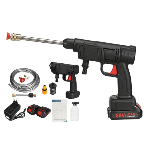 88V 1500W Cordless High Pressure Car Wash Washer Gun Foam Generator Water Gun Spray Cleaner ...