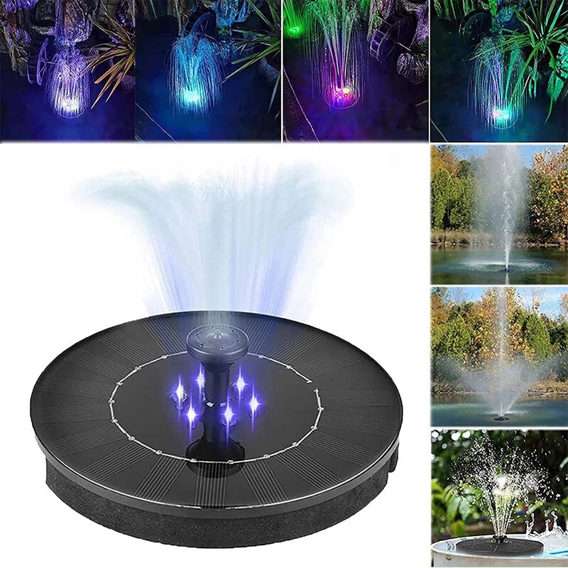 Mini Solar Water Fountain Pool Waterfall Fountain Garden Decoration ...