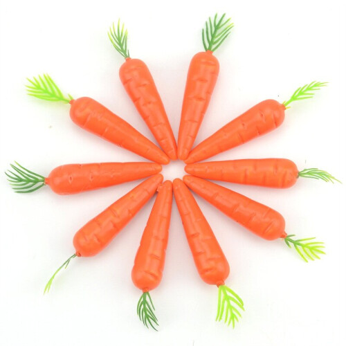 10pcs Mini Carrot Artificial Plastic PE Fruits and Vegetables Home ...
