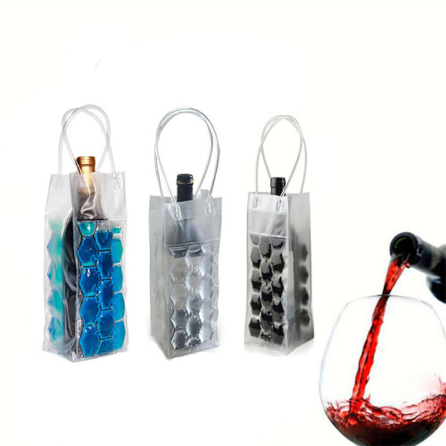 PVC Wine Bottle Freezer Bag Beer Chiller Cooler Bag Ice Cooling Gel ...