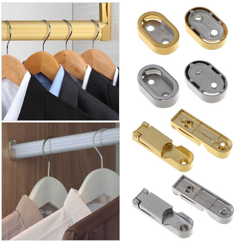 Curtain Shelf Flap Furniture Fitting Closet Rod Pole Rack Hanging Rod ...