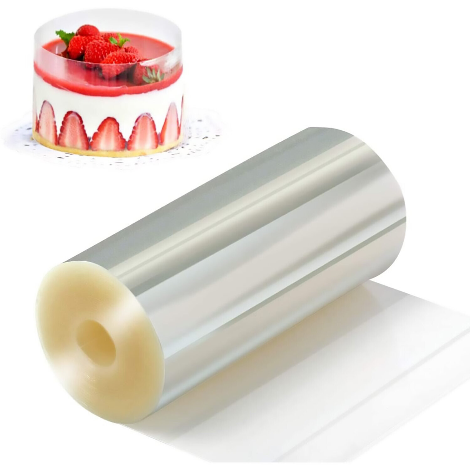 6-16cm Clear Cake Collar Acetate Roll 10M, Cake Strip, Mousse Cake ...