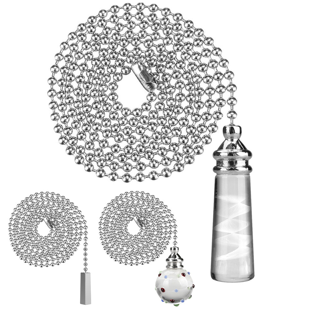 1M Steel Beaded Ball Pull Chain String Extension with Connector for ...