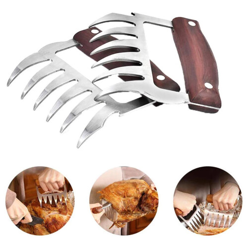 1pc Meat Fork Shredder Claws Stainless Steel Bbq Pulled Pork Meat Clamp ...