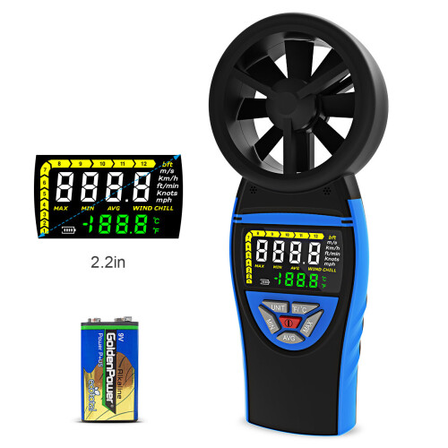 Wind Speed Meter HP-8805-WM Anemometer Barometer Indicator Back Light ...