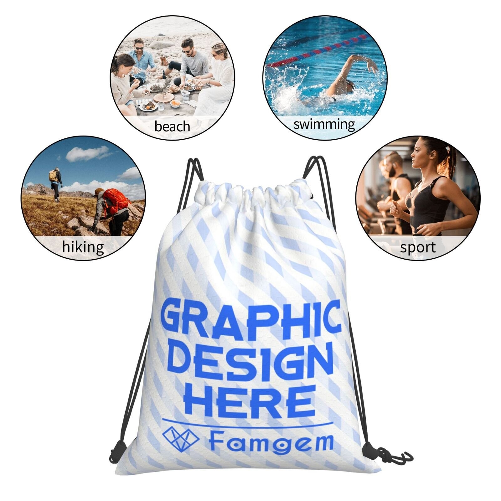 Drawstring Bag UN SDGs United Nations Sustainable Development Goals Let ...