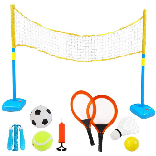 4-IN-1 Outdoor Games Tennis Football Skipping Badminton Racket Sport ...