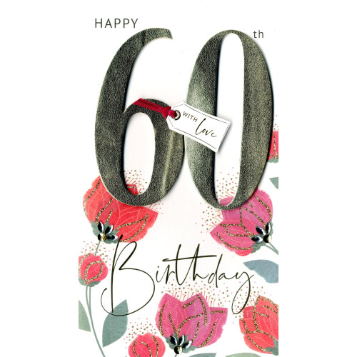 60th Birthday Greeting Card Hand Finished Champagne Range Cards On Onbuy