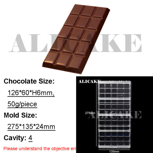 (128-2186-) 3D Chocolate Bar Mold Plastic Polycarbonate Tray Forms Mold ...