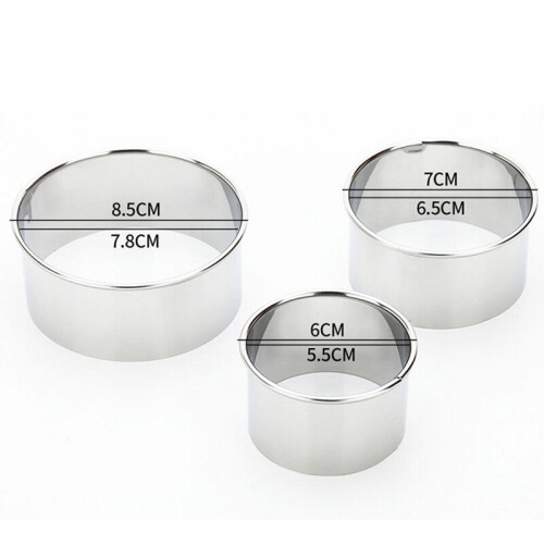 3pcs/set Dumpling Maker Round Stainless Steel Biscuit Mold Dumpling ...