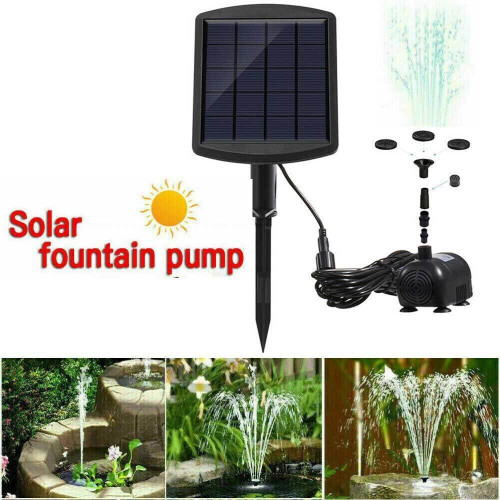 Solar Panel Powered Water Feature Plant Pump Garden Pool Pond Fountain ...