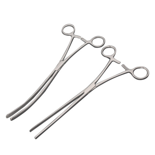 Stainless Steel Bowel Clamps Intestinal Forceps Straight Curved 16.5cm ...