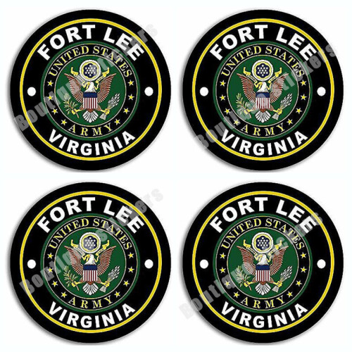 Set of 4 Round Fort Lee Army Base Sticker Logo Badge Badge Virginia Us ...
