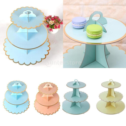3 Tier Cardboard Afternoon Tea Cupcake Cake Stand Birthday Party 4 ...