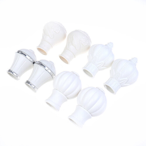 2Pcs Multiple Sizes Curtain Rod Cap Finials Plastic Vintage Drapery ...