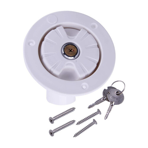 Water Locking Inlet Hatch Filler Cap White for Caravan Motorhome Fresh ...