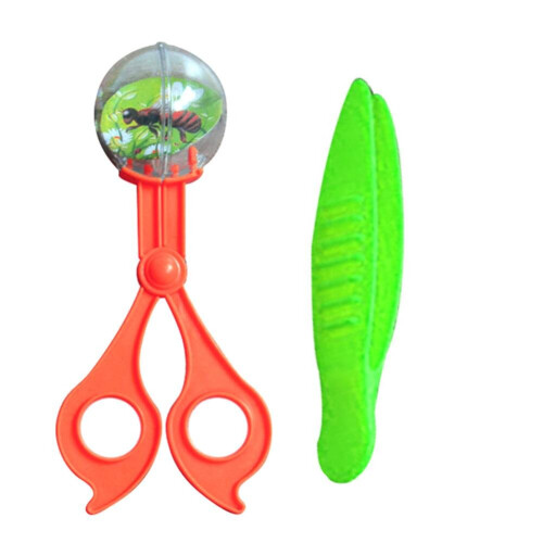 2Pcs/Set Portable Kids Bug Insect Catcher Scissors Tongs Tweezers Clamp ...