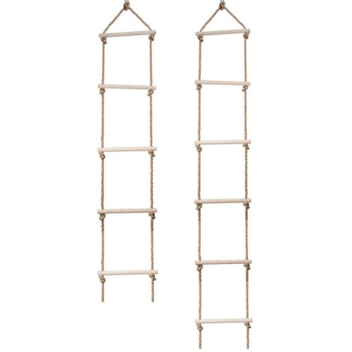 Wooden Rope Ladder Swings 5/6 Rungs Children Climbing Indoor Outdoor ...