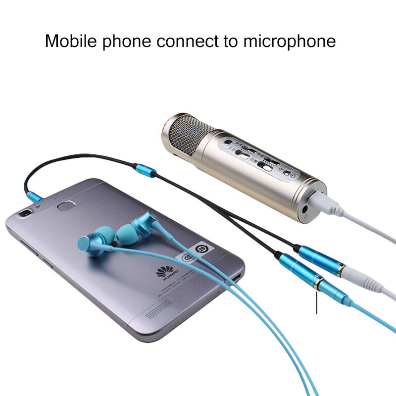 Audio Split 1 to 2 AUX Microphone Male to Female 3.5mm Jack Splitter ...