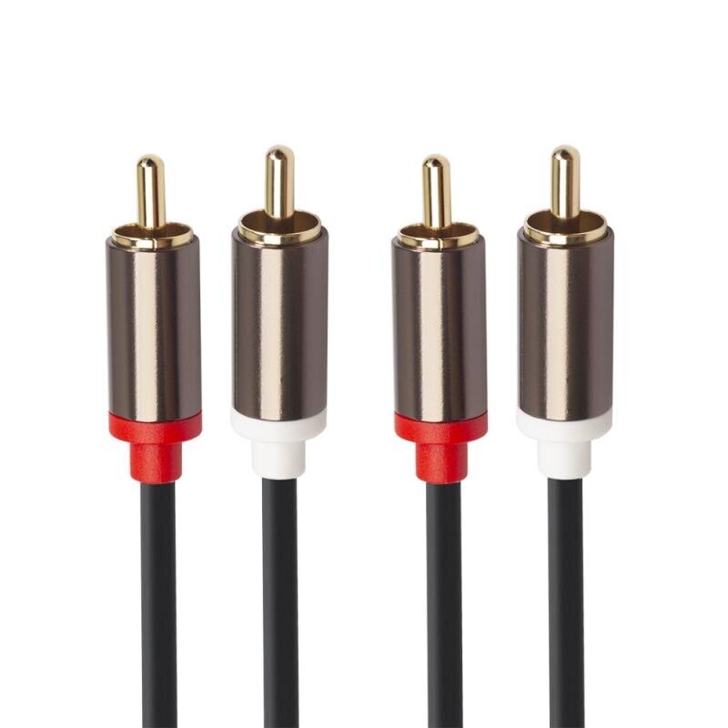 High Qulity Four-head Rca Power Amplifier Audio Cable 1m/1.8m/ /5m 2RCA ...