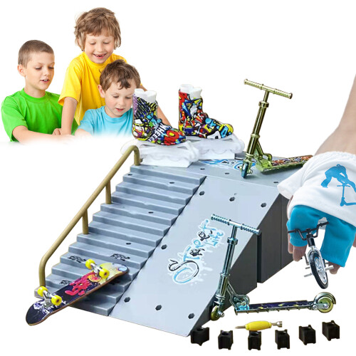 11Pcs Fingerboard Skatepark Set Fingerboard Skate Kit Multiple Skate ...