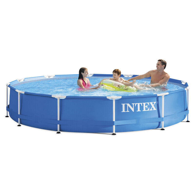 INTEX 366*76cm blue Piscina Round Metal Frame Swimming Pool Set Pipe ...