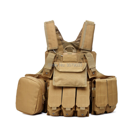 Military Tactical Molle Vest Assault Airsoft SAPI Plate carrier ...