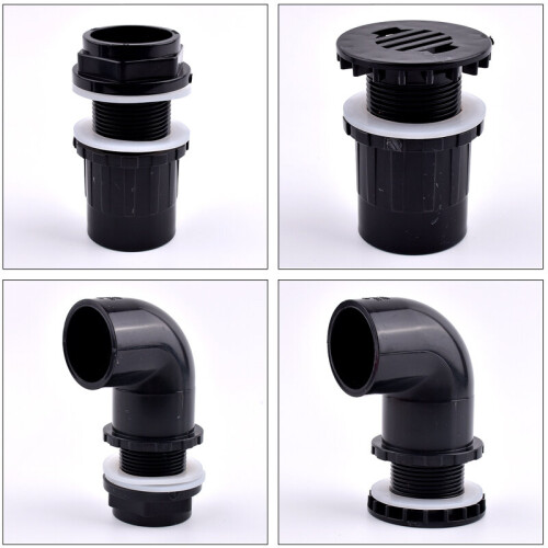 Black I.D 20~50mm PVC Pipe Straight Aquarium Fish Tank Joint Home DIY ...