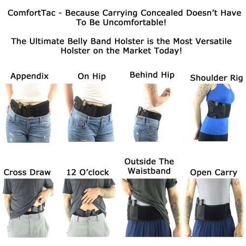 Tactical Belly Gun Holster Belt Concealed Carry Waist Band Pistol ...