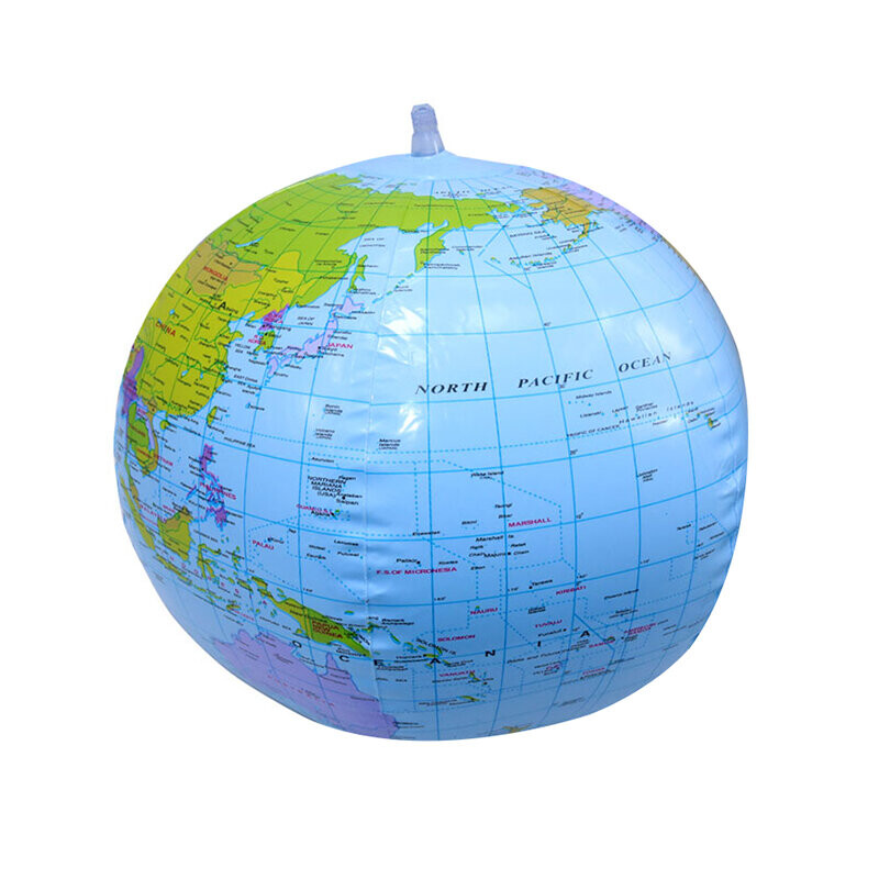 1 Pcs 16 Inch Inflatable Globe English Version of the World Earth Ocean ...