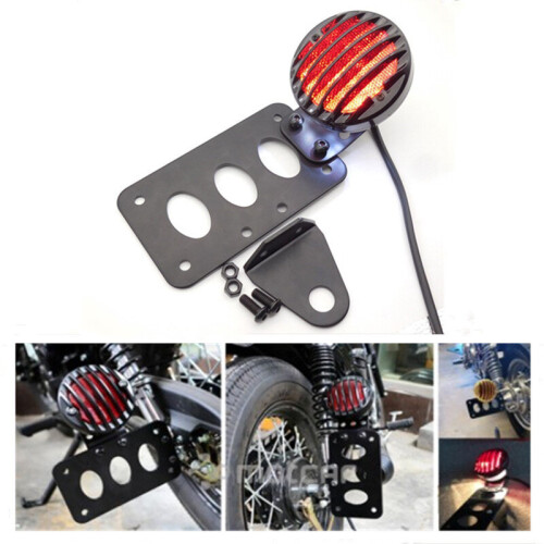 Motorcycle Side Mount Tail Light With License Number Plate Bracket 12V ...