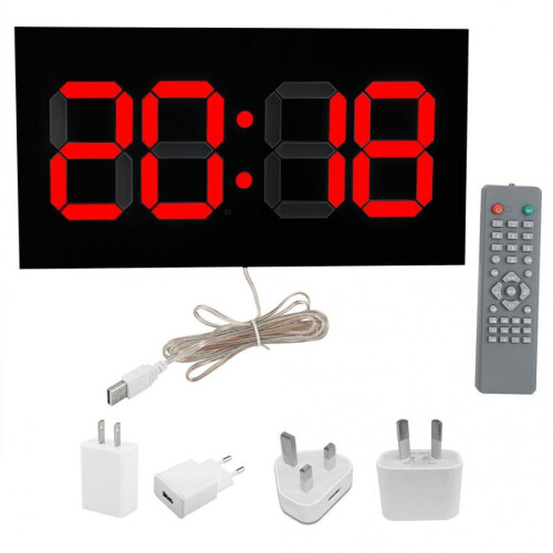 LED Clock Digital Alarm Clocks Big Digit 3D Wall Clock 8 Shape ...