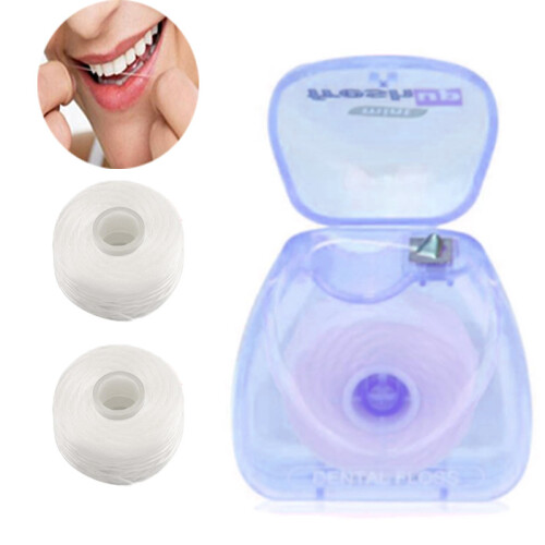 1 Box +3 Rolls 50m Dental Flosser Oral Hygiene Teeth Cleaning Wax Mint ...