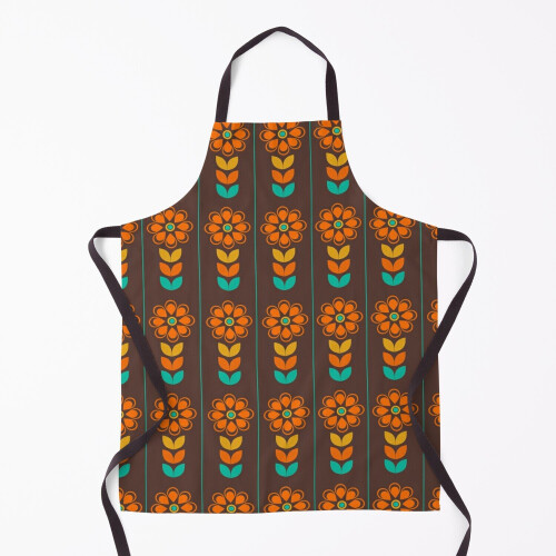 Retro 70's Flowers / Vintage 1970s Floral Seventies Grill Aprons for ...