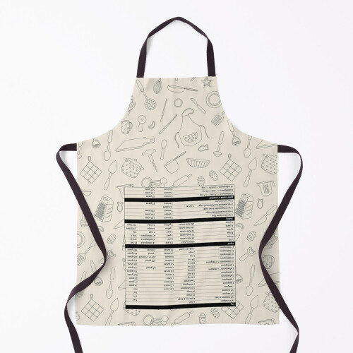 Cooking and Baking Conversion Chart Grill Aprons for Kitchen BBQ Chef ...