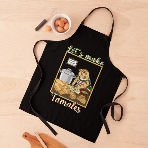 Let's Make Tamales Funny cat cooking Mexican tamales Grill Aprons for ...