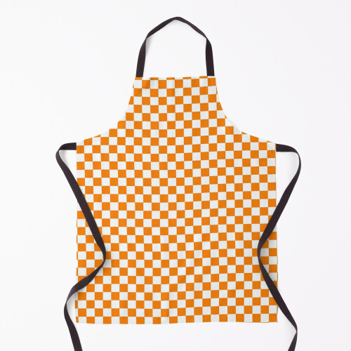 Orange and White Checkerboard Grill Aprons for Kitchen BBQ Chef on OnBuy