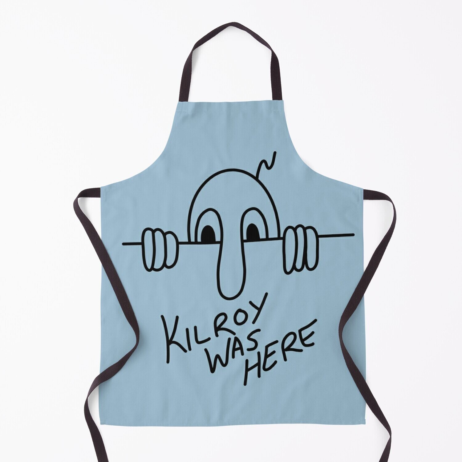 Kilroy Was Here (black letters - blue) Grill Aprons for Kitchen BBQ ...