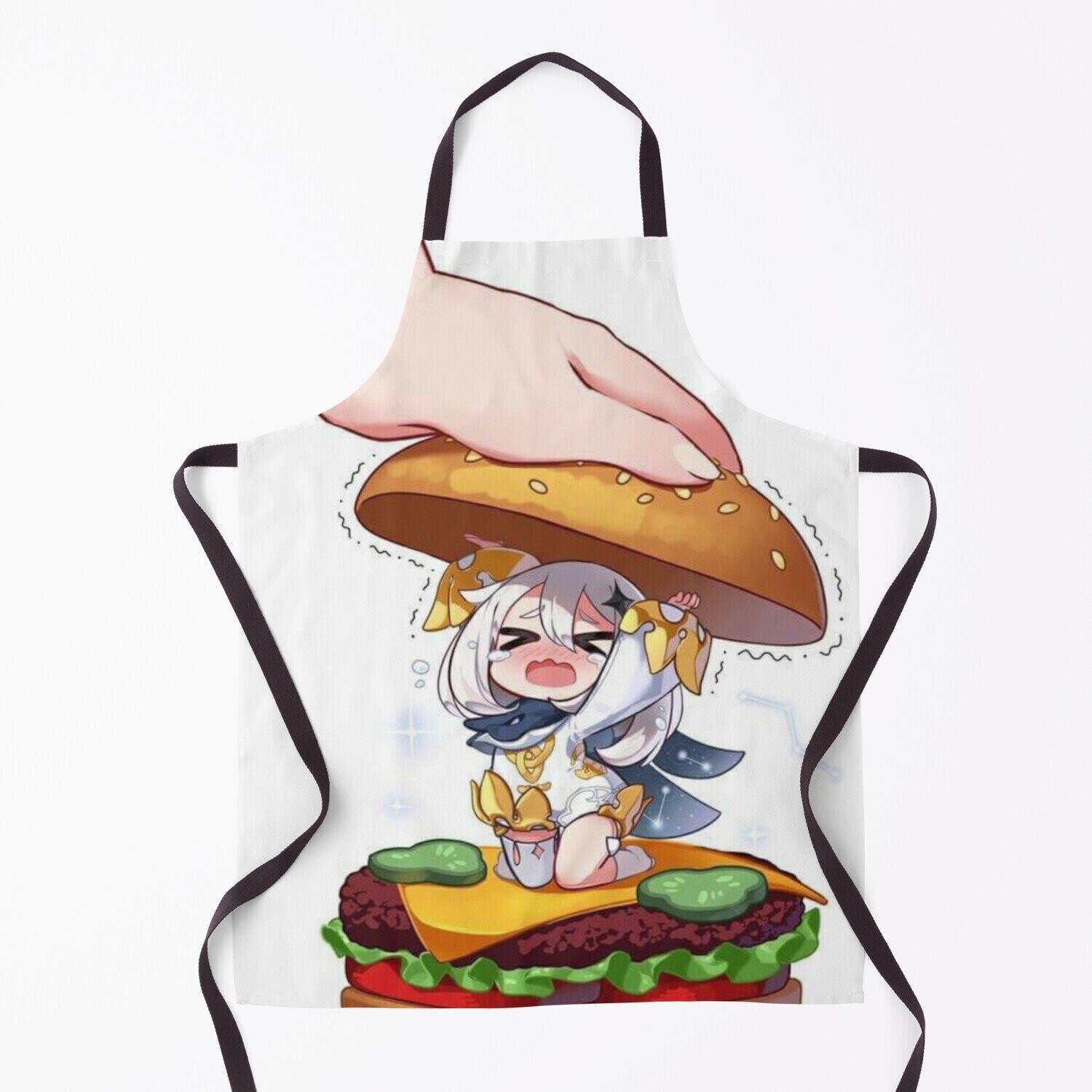 genshin impact paimon Cute hamburger Grill Aprons for Kitchen BBQ Chef ...