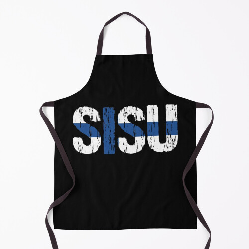 Sisu Finnish Flag Distressed Grill Aprons for Kitchen BBQ Chef on OnBuy