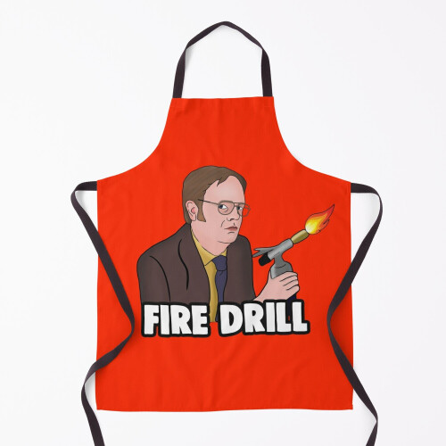 The Office Memes: Dwight Fire Drill Grill Aprons for Kitchen BBQ Chef ...