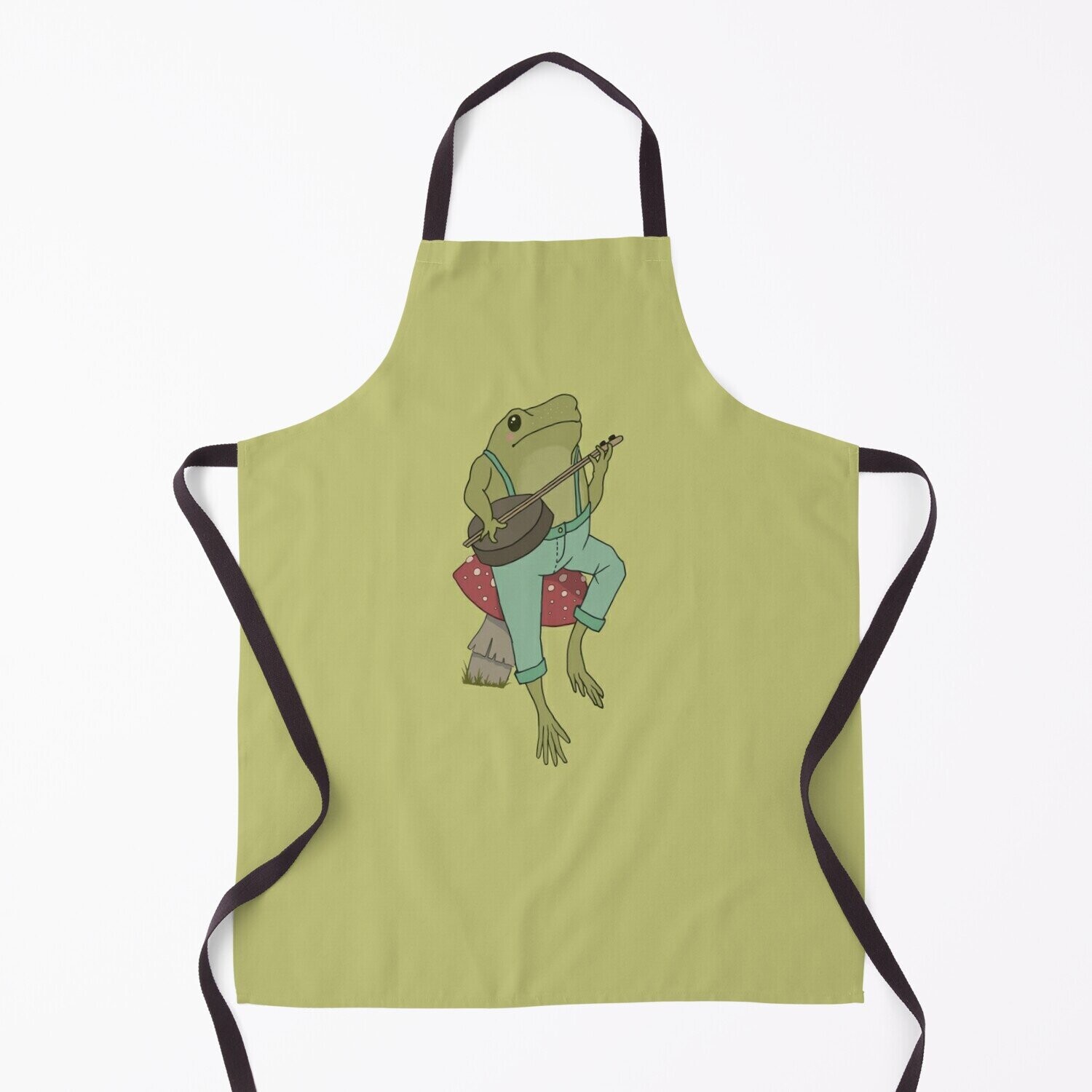Cottagecore Guitar Froggy - Cute Frog Playing Banjo on Mushroom ...
